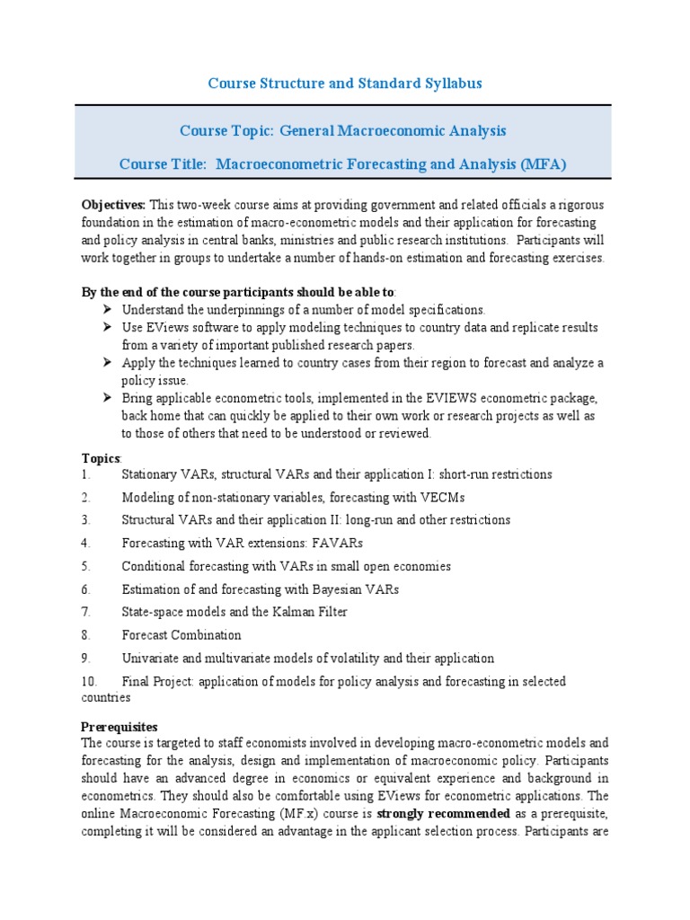 Mfa PDF | PDF | Vector Autoregression | Econometrics