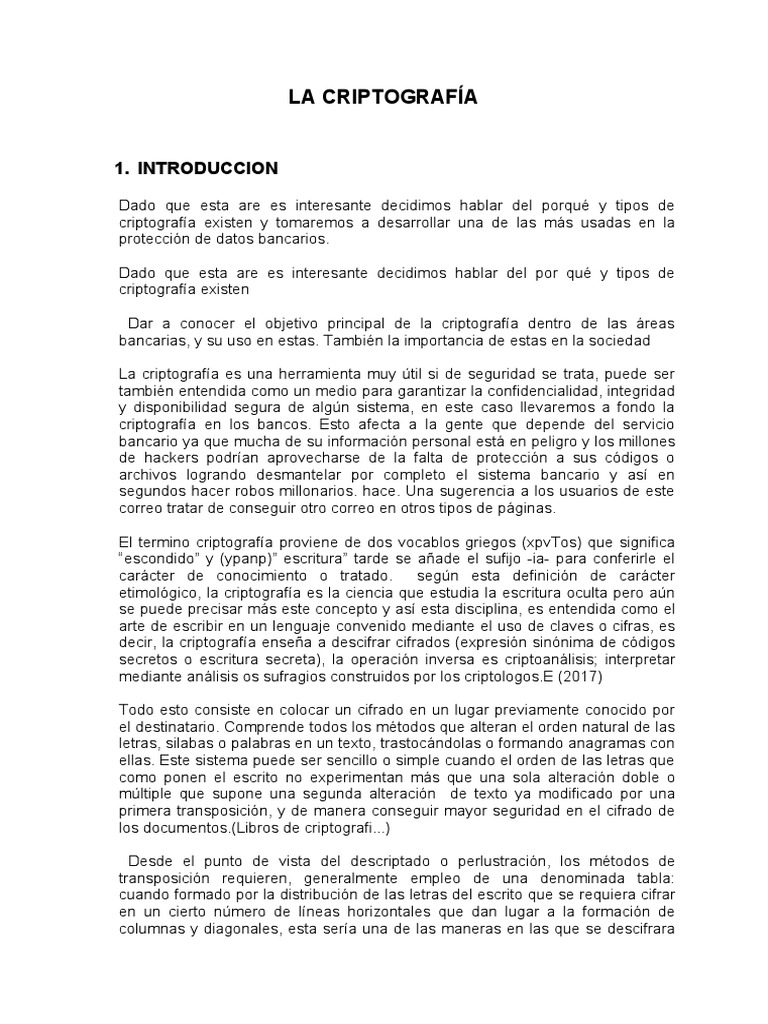 La Criptografía | PDF | Clave (criptografía) | Criptografía