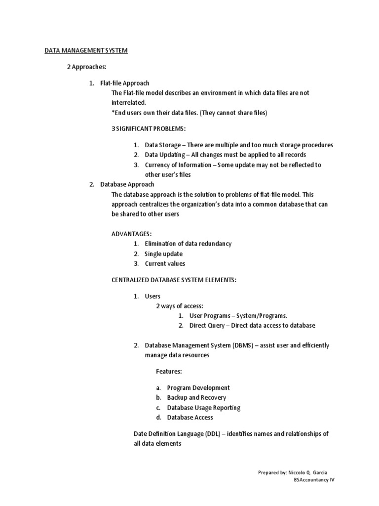 Data Management System Overview | PDF | Databases | Backup