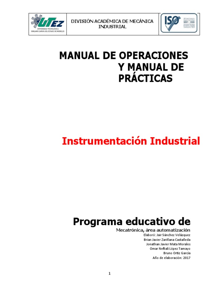 Manual Instrumentacion | PDF | Engranaje | Herramientas