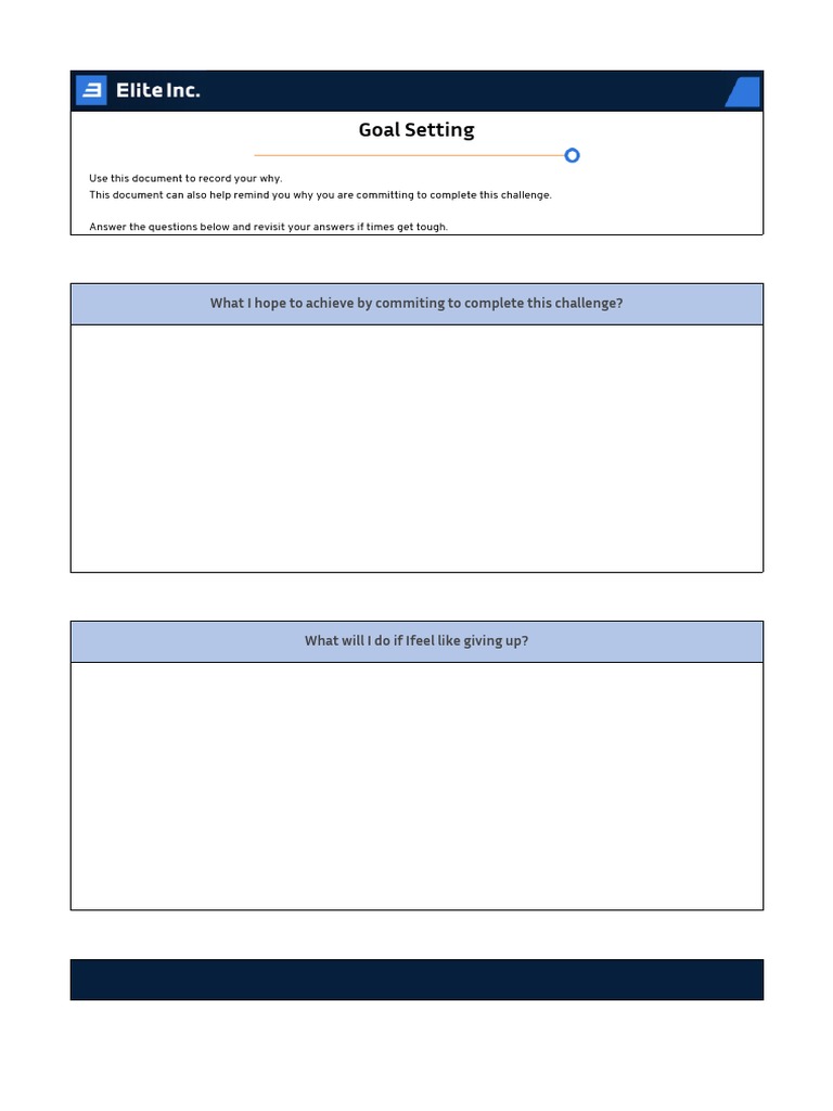 Goal Setting for Personal Challenges | PDF