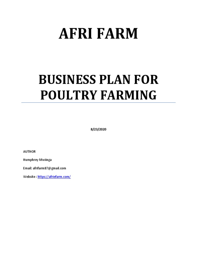 Afri Farm: Business Plan For Poultry Farming | PDF | Poultry Farming ...