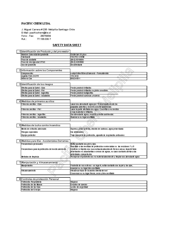 781f-Ficha - Seguridad Glutarzan | Descargar gratis PDF | Primeros ...