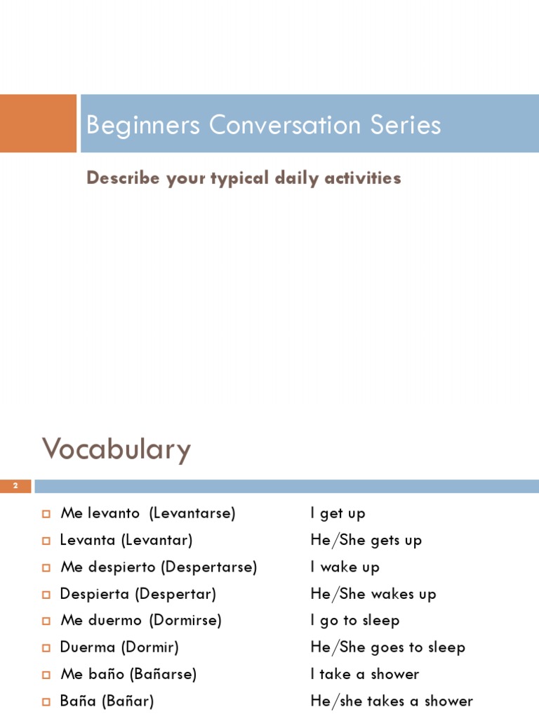 Conversation Series - Describe Your Typical Daily Activities ...
