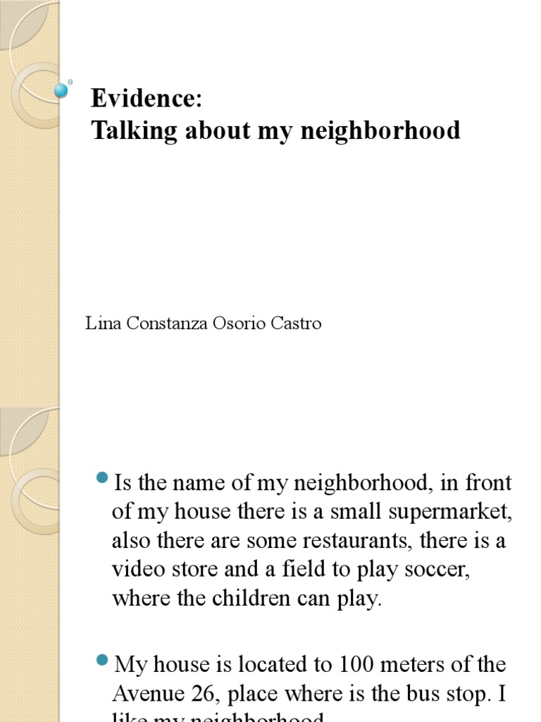 Evidence - Talking About My Neighborhood | PDF