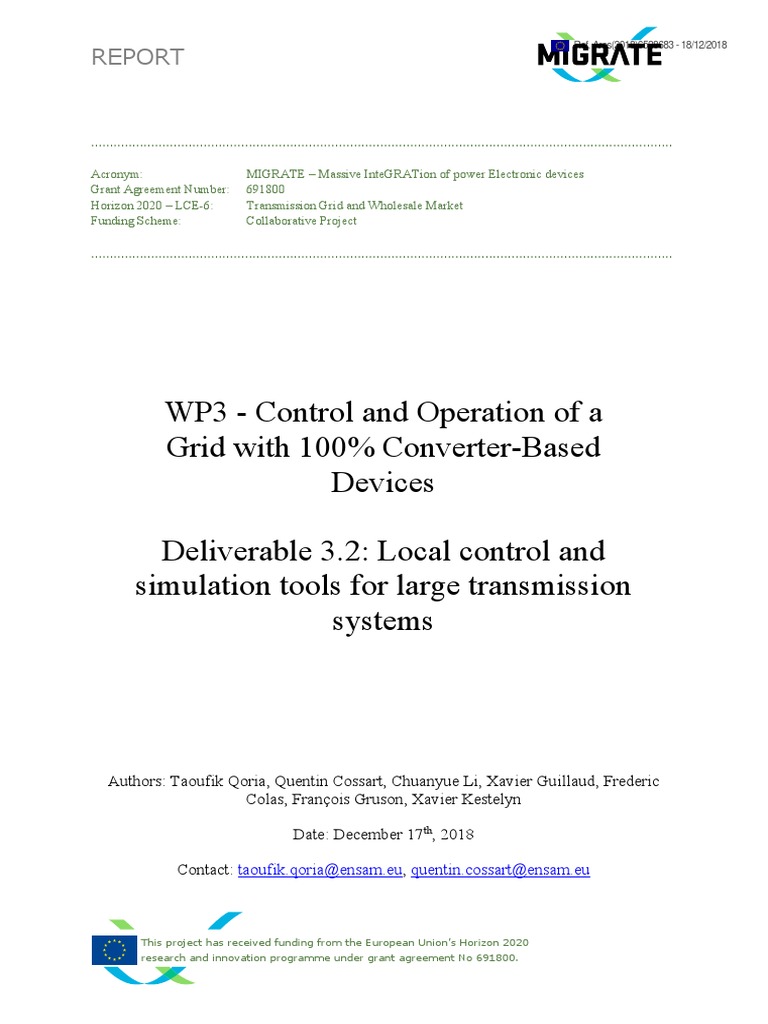 D3.2 - Local Control and Simulation Tools For Large Transmission ...