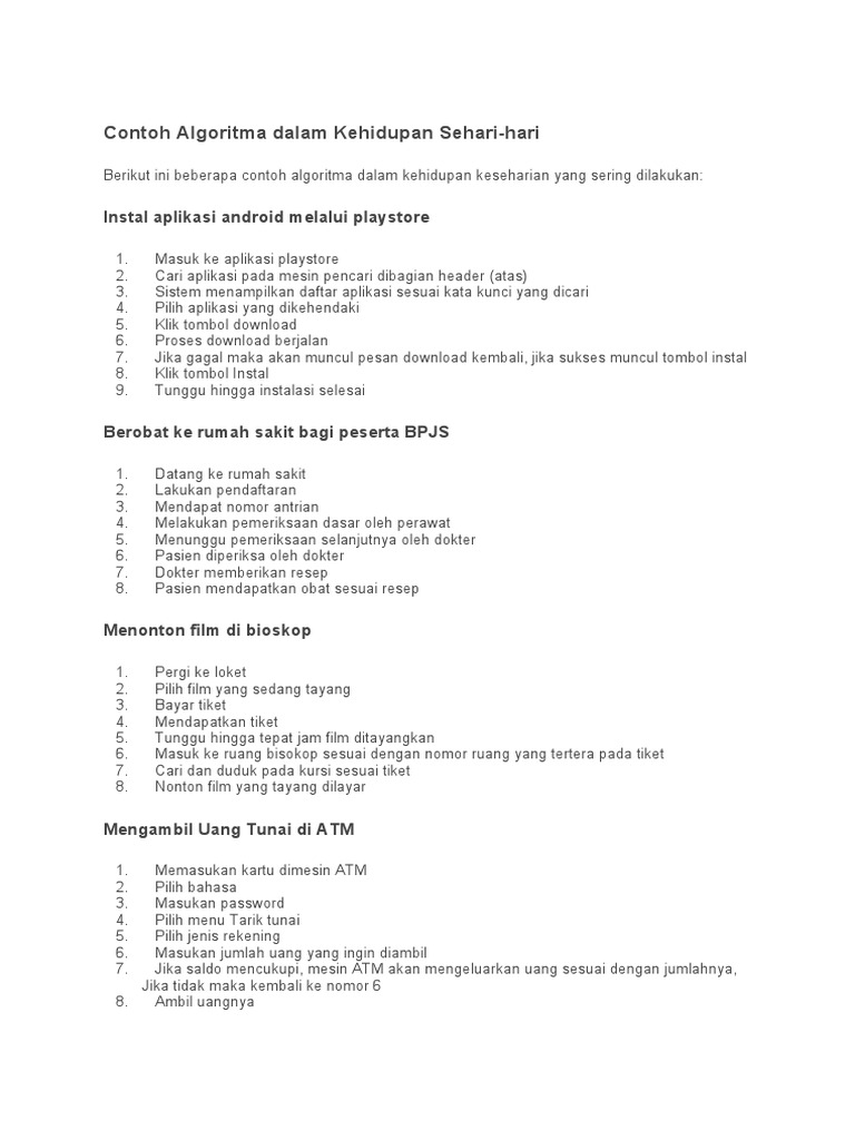 Algoritma Sehari-hari | PDF