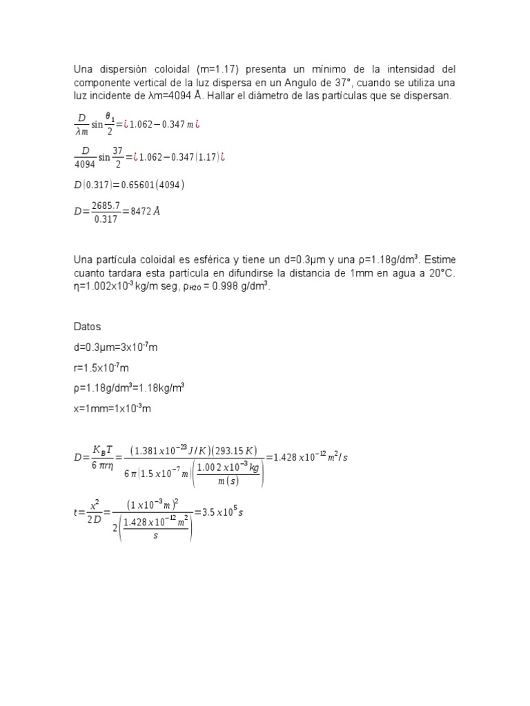 Una Dispersión Coloidal | PDF | Métodos y materiales de enseñanza