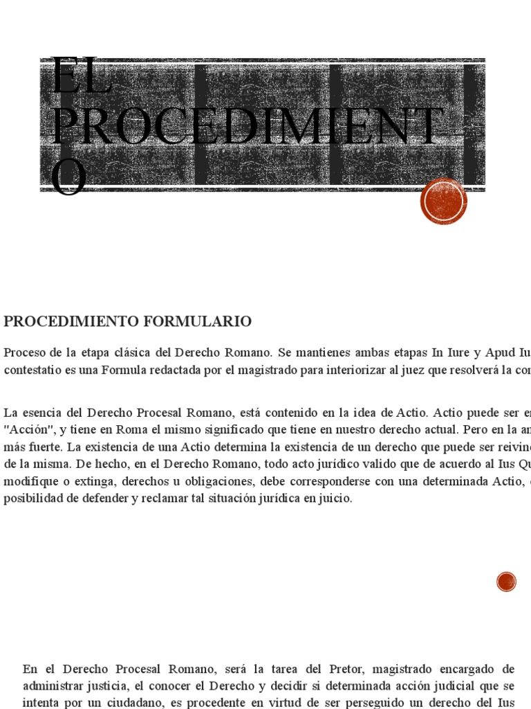 Procedimiento Formulario en Derecho Romano | PDF | Roma antigua | Ley ...