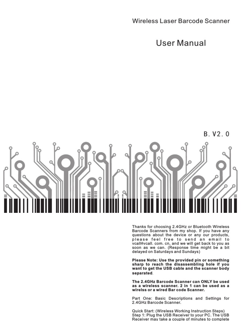 Comprehensive User Manual for Wireless Laser Barcode Scanners | PDF ...
