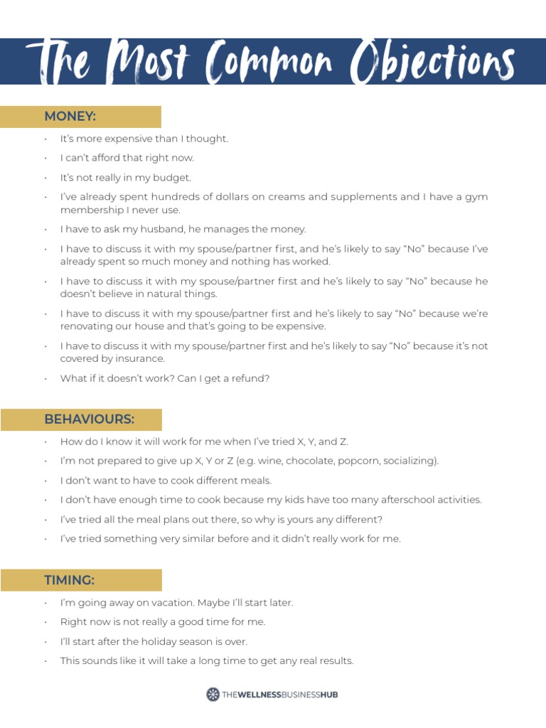 Most Common Objections | PDF