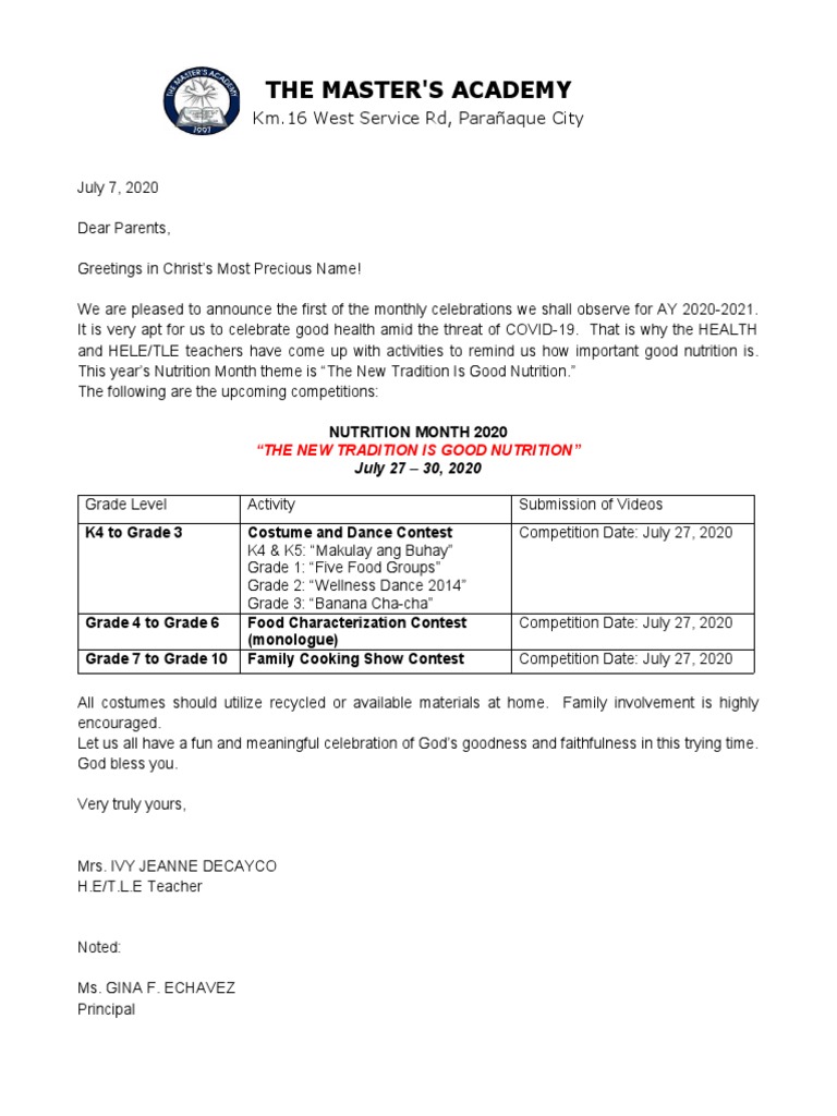 Nutrition Letter | PDF