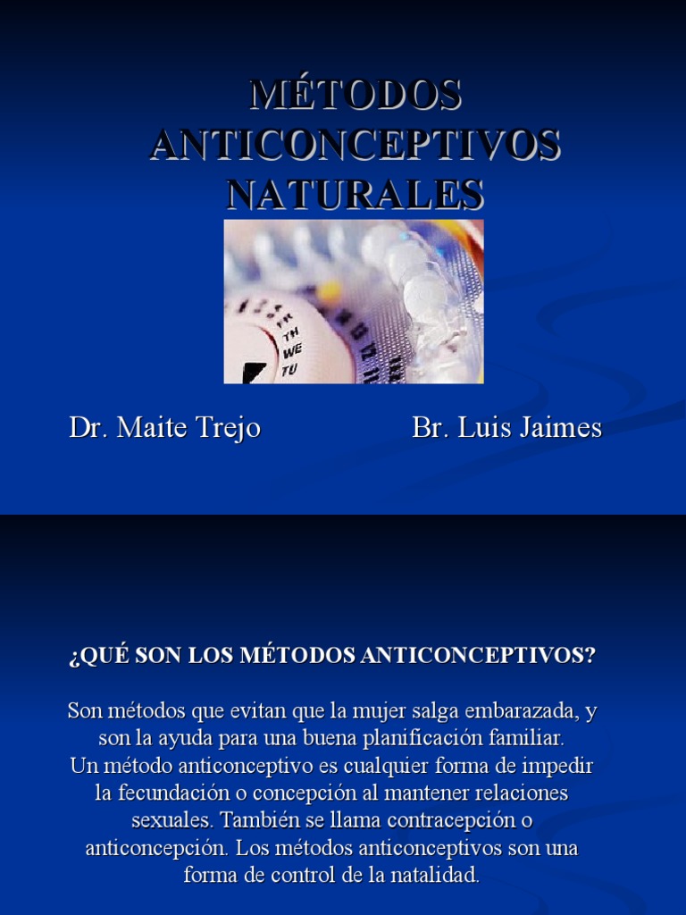 Métodos Anticonceptivos Naturales | PDF | Control de la natalidad ...