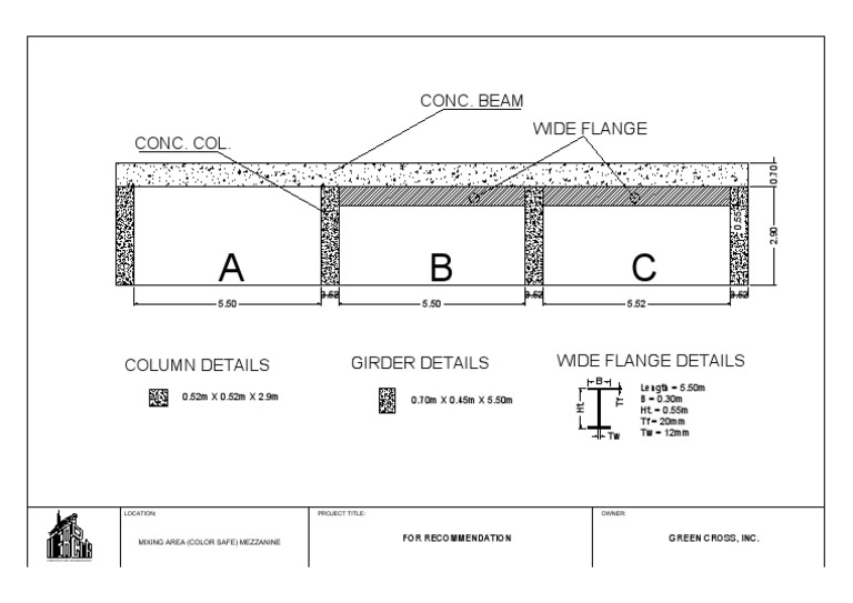 Wide Flange Conc. Beam Conc. Col.: Green Cross, Inc. For Recommendation ...