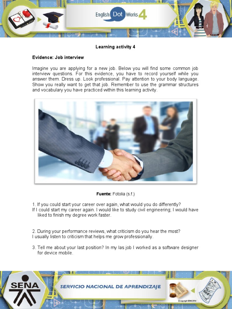 Preparing for a Job Interview: Common Questions and Sample Answers | PDF | Behavior Modification ...