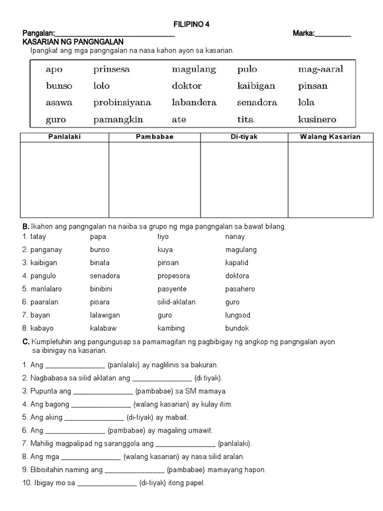Filipino Exam Reviewer 1 | PDF