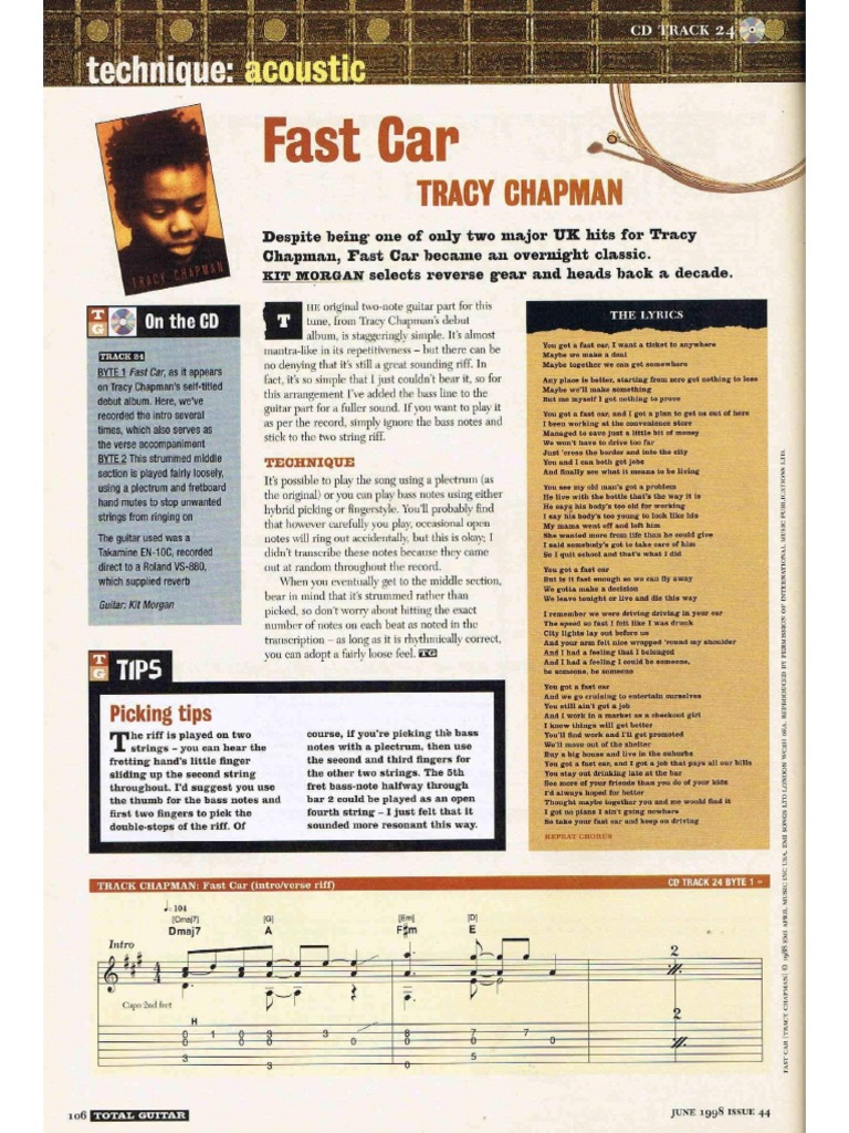 Tracy Chapman - Fast Car | PDF