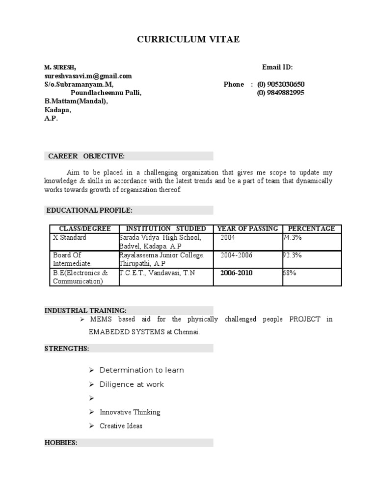 Suresh CV | PDF