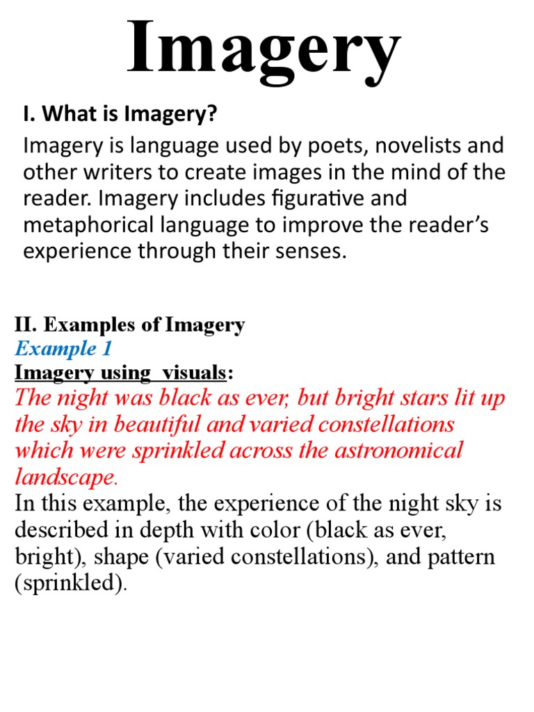 What does imagery mean store