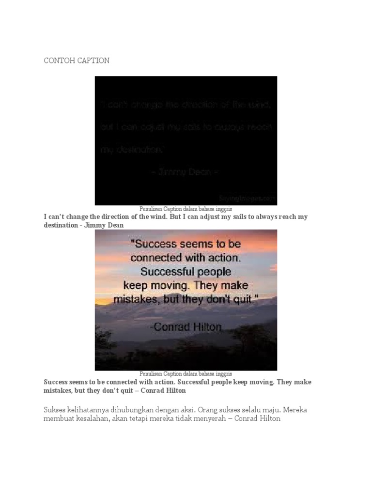 Contoh Caption Yang Baik | PDF