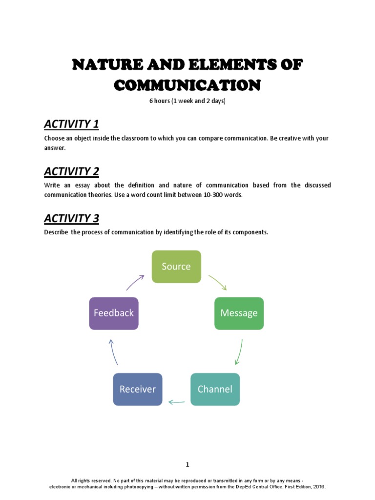 Communication Activities and Models | PDF | Communication | Cybernetics