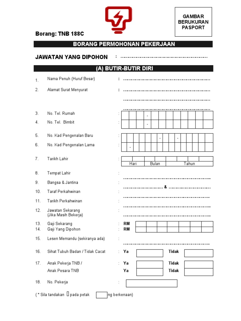 Borang - TNB 188C | PDF