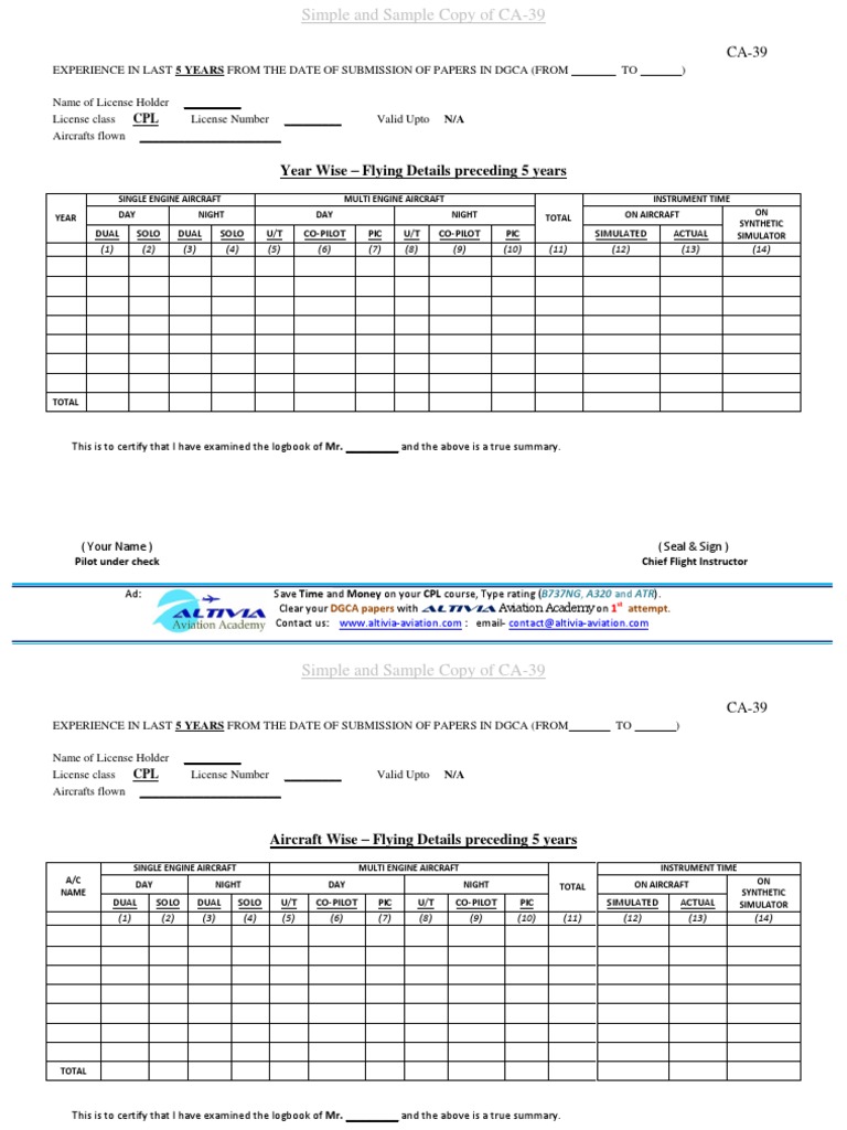CA-39 | Flight Instructor | Aerospace
