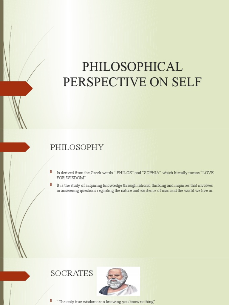 Philosophical Perspective On Self | PDF | Id | Idea