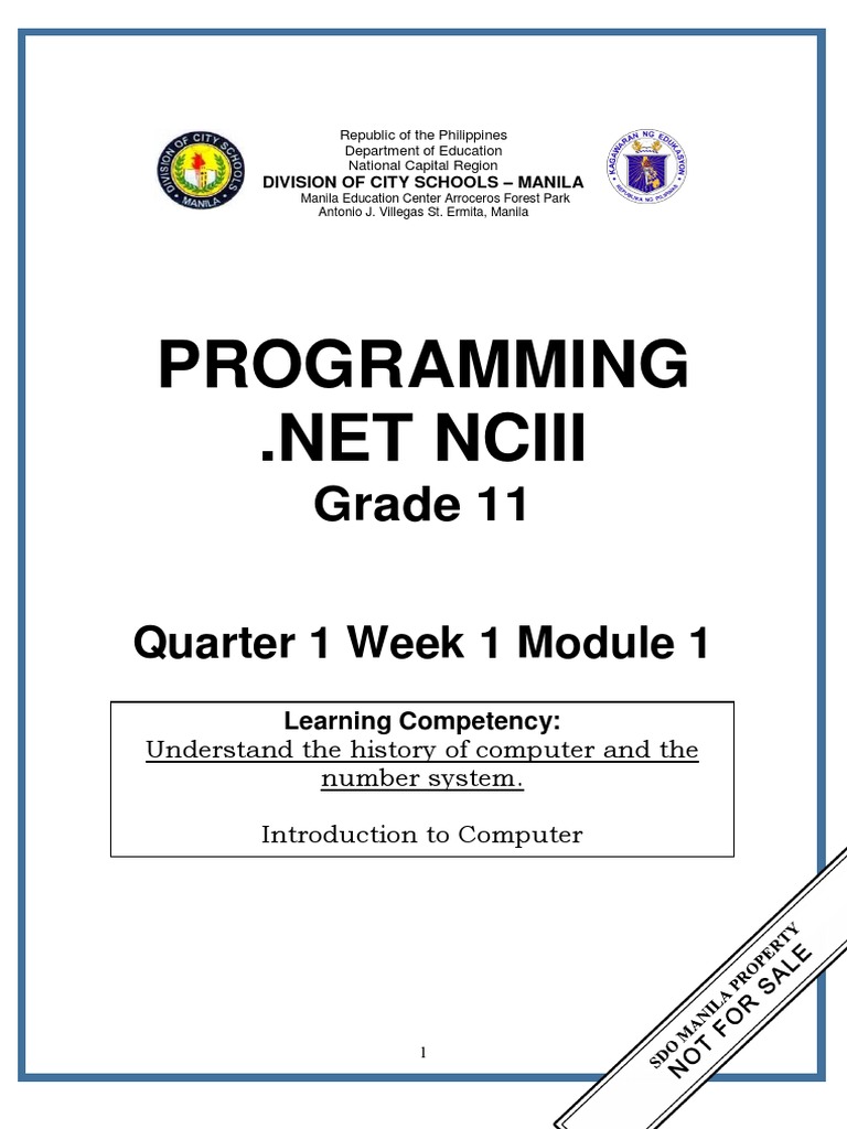 PROGRAMMING 11 - Q1 - W1 - Mod1 PDF | PDF | Programming Language ...