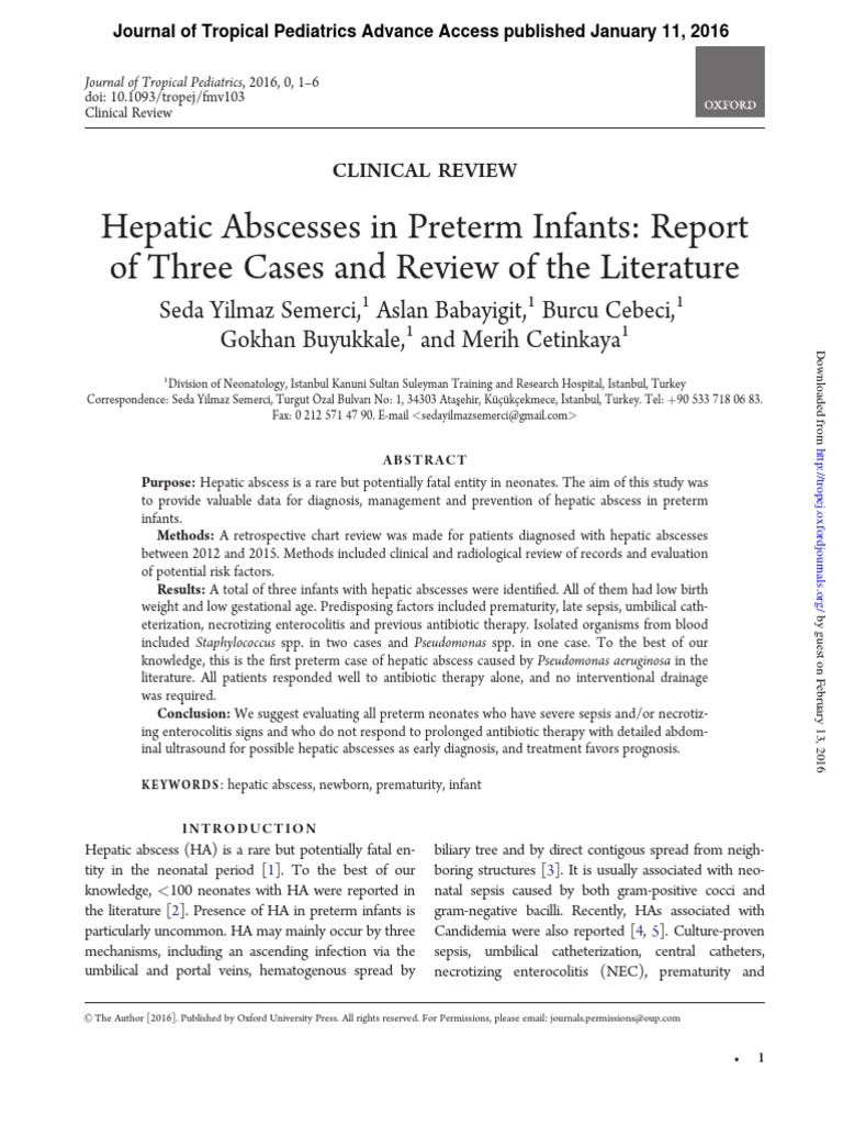 Absceso Hepático Neonatal | PDF | Preterm Birth | Sepsis