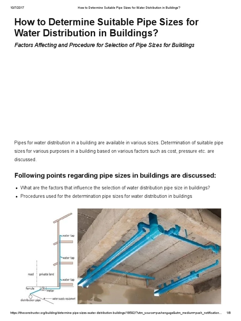 PLUMBING-How To Determine Suitable Pipe Sizes For Water Distribution in ...