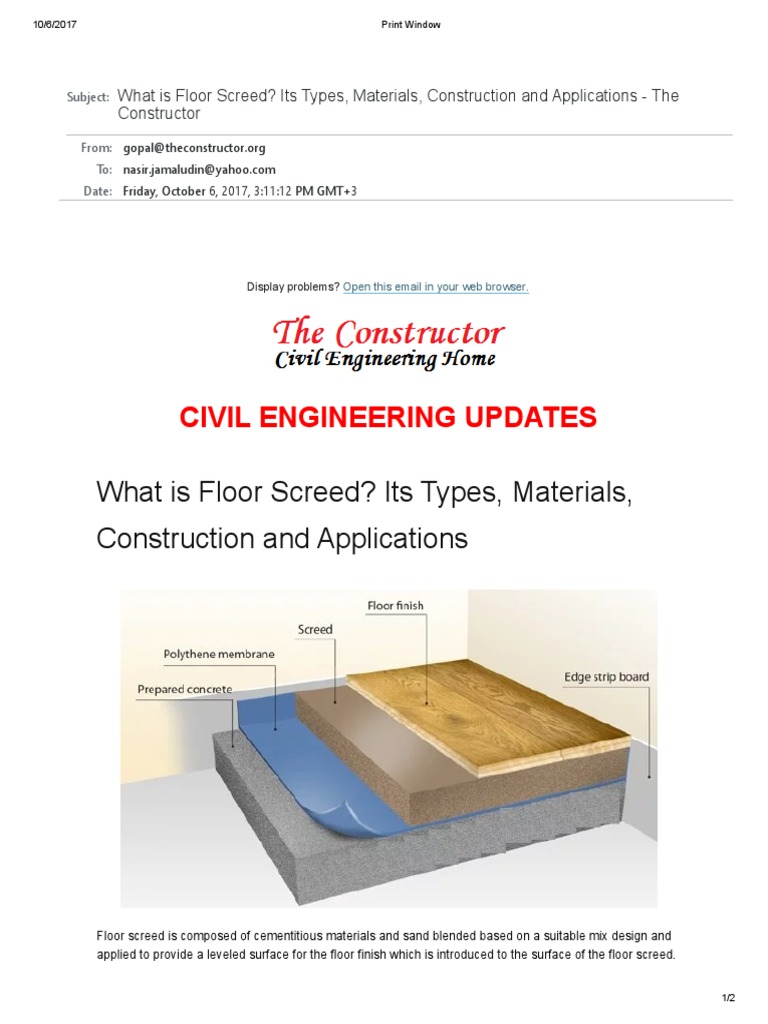 ARCHI-Types of Floor Screeds | PDF