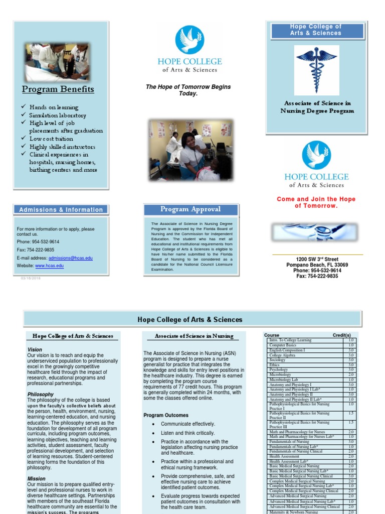 ASN Degree Brochure Revised 10 20 2017 PDF | PDF | Nursing | Health Care