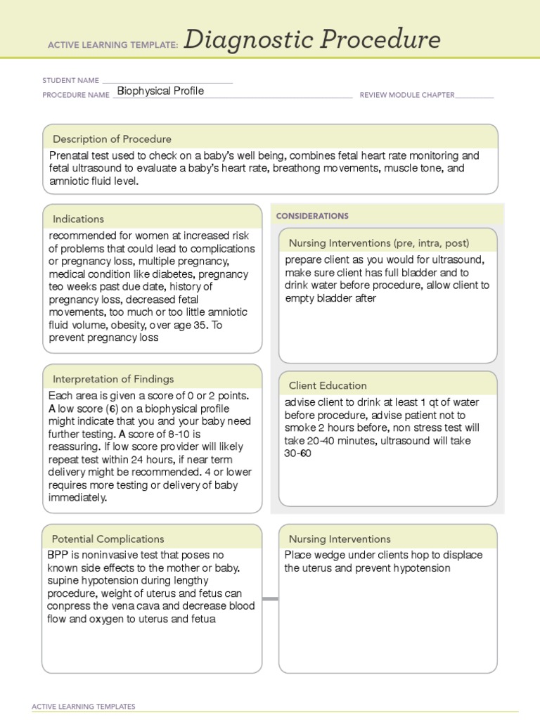 Biophysical Profile Procedure Overview | PDF | Fetus | Pregnancy