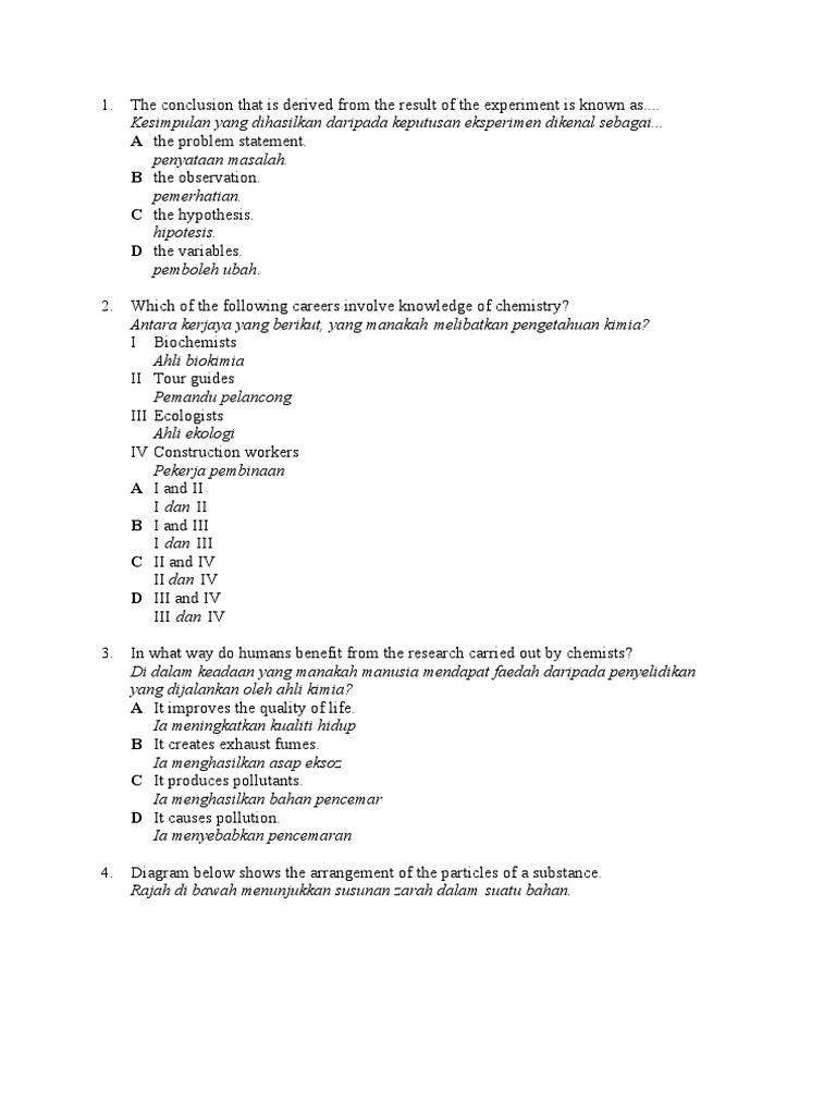 A The Problem Statement. B The Observation. C The Hypothesis. D The ...