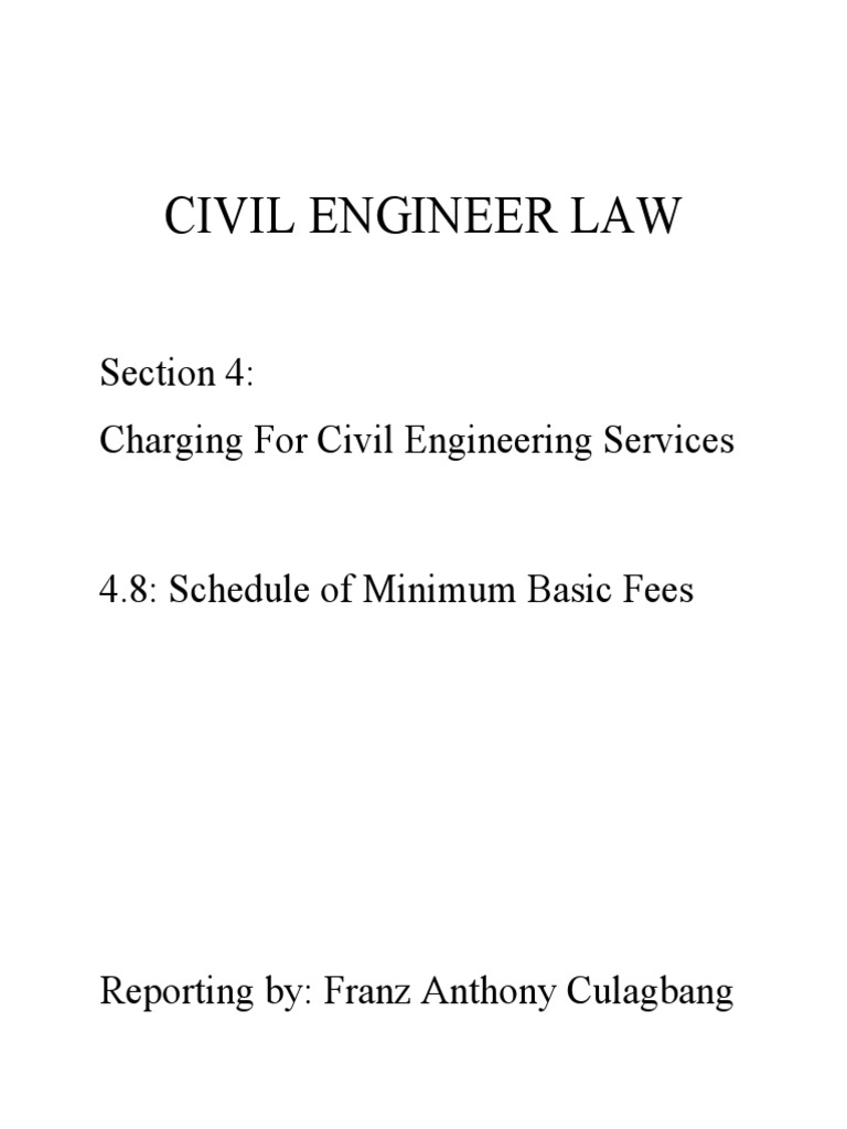 Schedule of Minimum Basic Fees for Civil Engineering Services Including ...