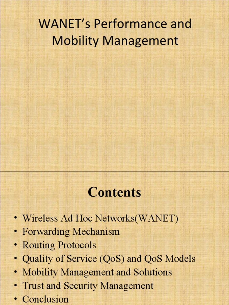 WANET's Performance and Mobility Management | PDF | Wireless Ad Hoc ...