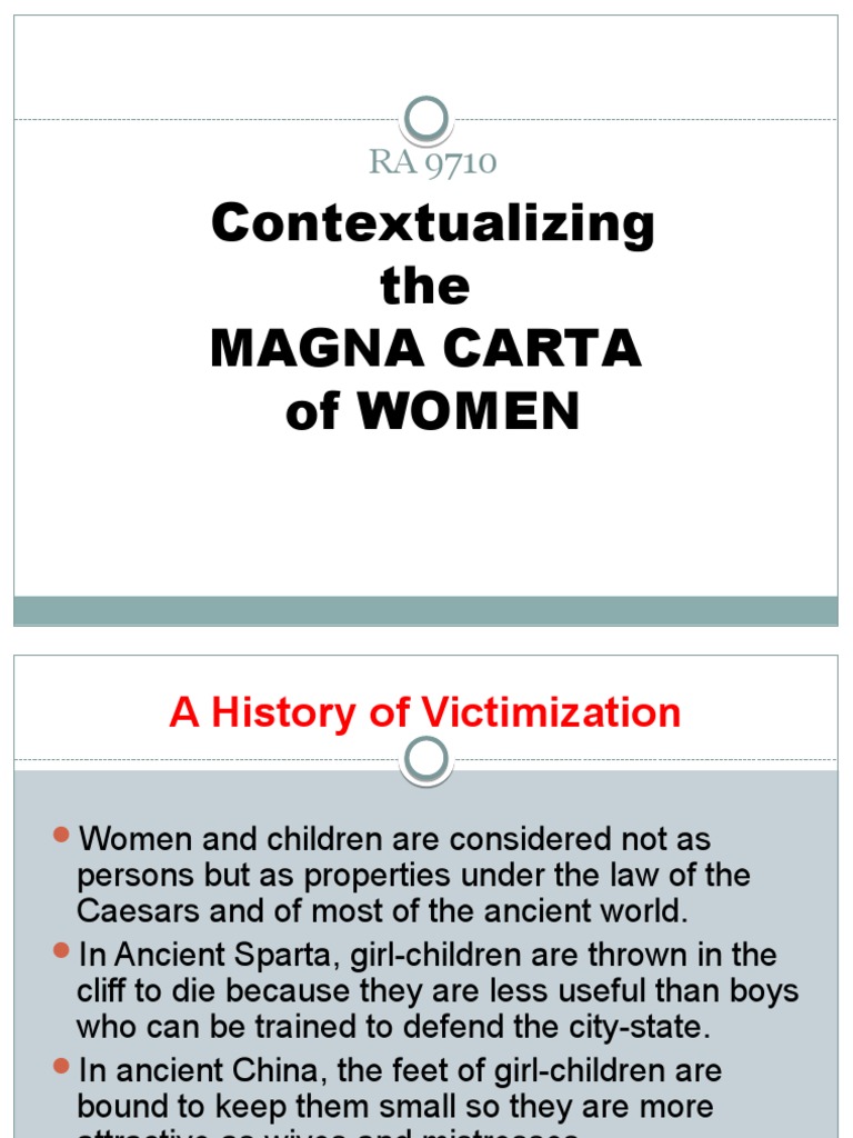 Explaining Contextualizing The MAGNA CARTA OF WOMEN | PDF | Women's ...