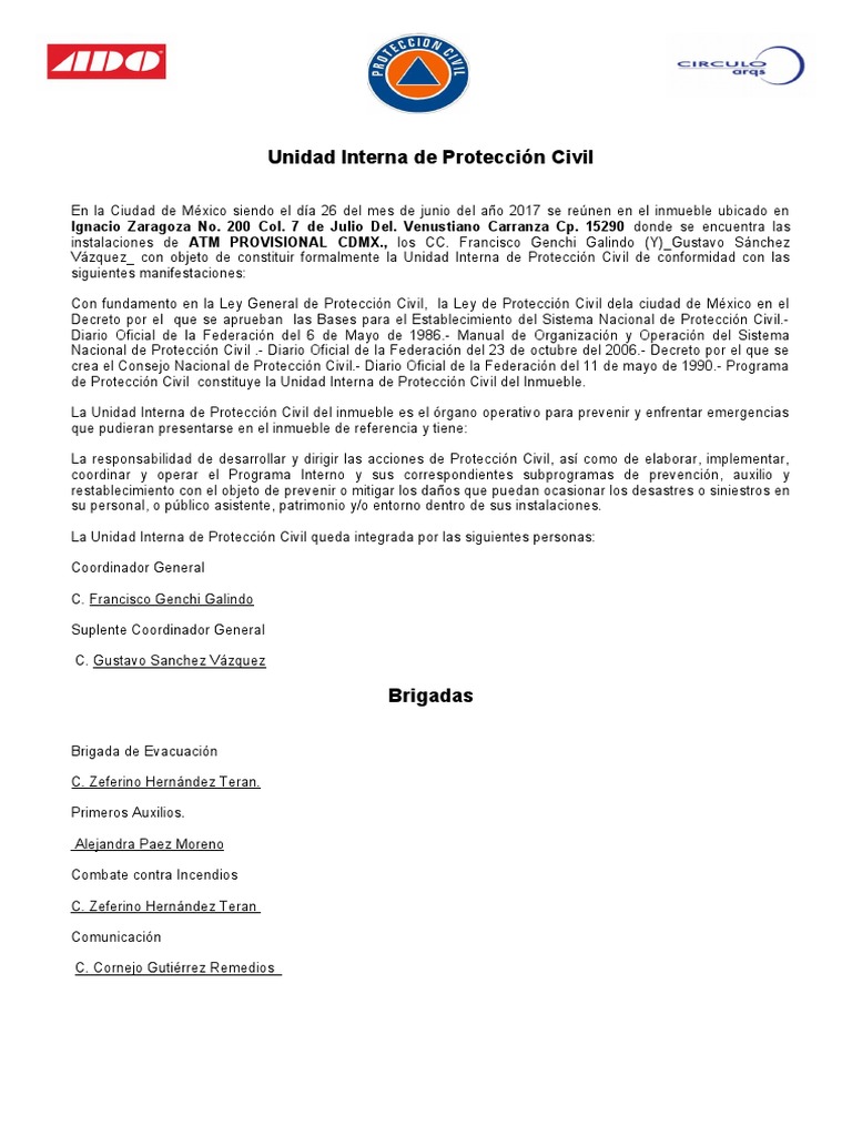 Acta Proteccion Civil | PDF | Ciudad de México | México