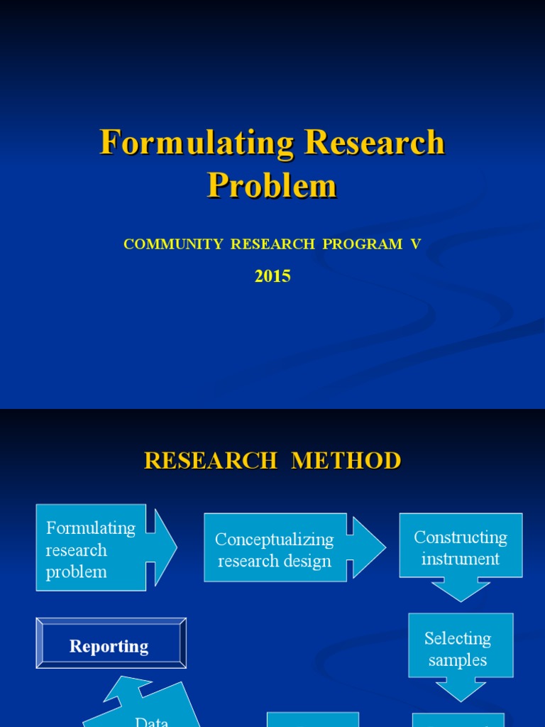 Formulating Research Problem 2015 | PDF | Idea | Data