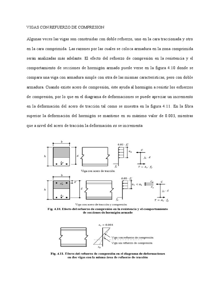Refuerzo de Compresión en Vigas | PDF | Acero | Concreto reforzado