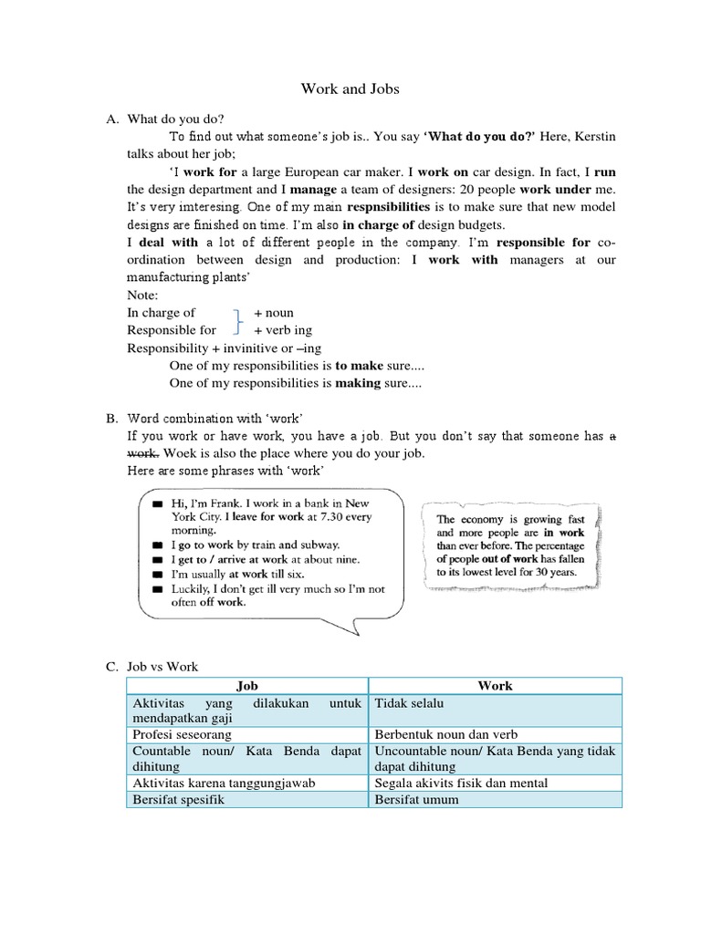 Understanding Jobs and Work Terms | PDF | Language Mechanics ...