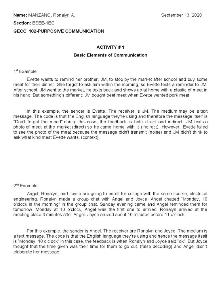 Name: MANZANO, Ronalyn A. Section: BSEE-1EC Gecc 102-Purposive Communication | PDF | Persuasion ...