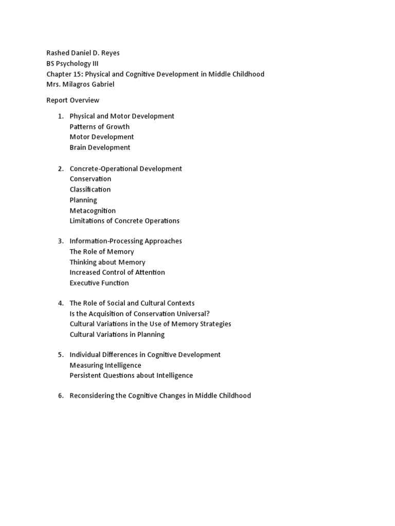 Physical and Cognitive Development in Middle Childhood | PDF | Intelligence Quotient | Cognitive ...