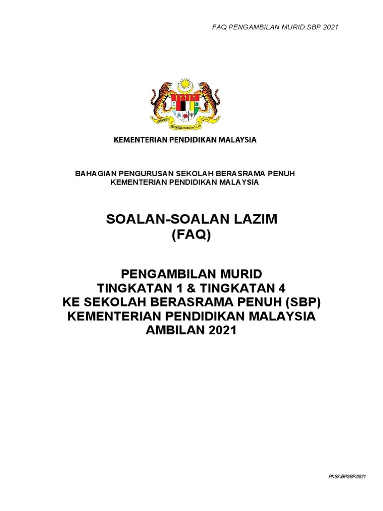 Faq SBP 2020 | PDF