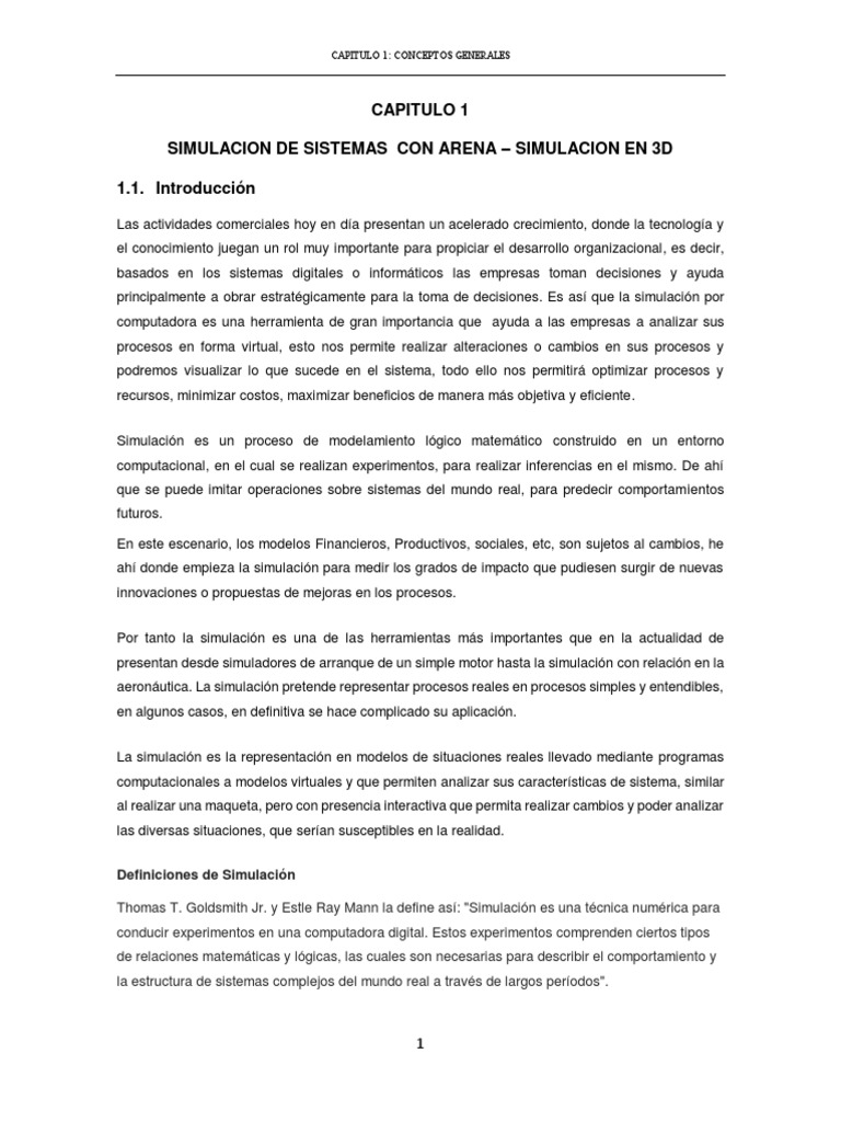 CAPITULO - 1 - Conceptos Generales SIMULACION | PDF | Simulación | Software