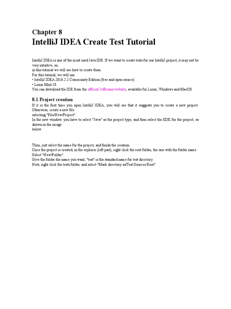 Create Tests in IntelliJ IDEA Java Projects | PDF