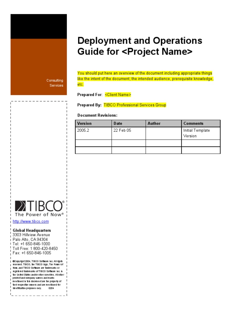Tibco Psg Deployment And Operations Guide Template Pdf Port Computer Networking