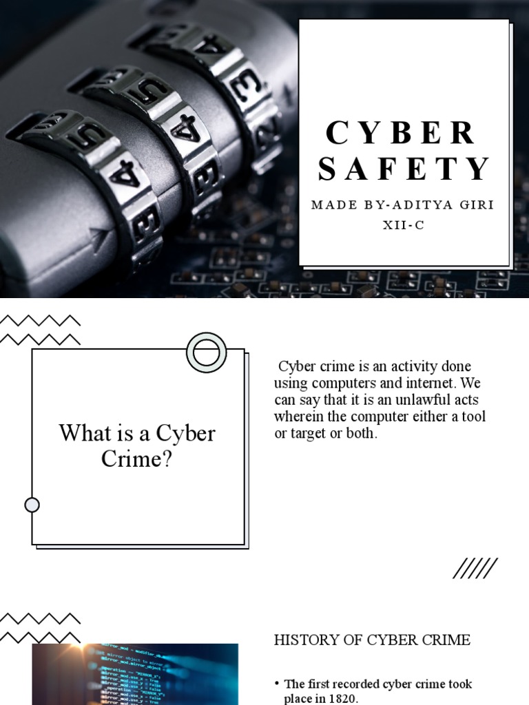 Cyber Safety: Made By-Aditya Giri Xii-C | Download Free PDF | Computer Security | Security