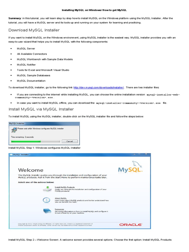 Installing MySQL On Windows | PDF | Php | Variable (Computer Science)